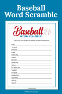 Baseball word scramble - Fun All Year Round