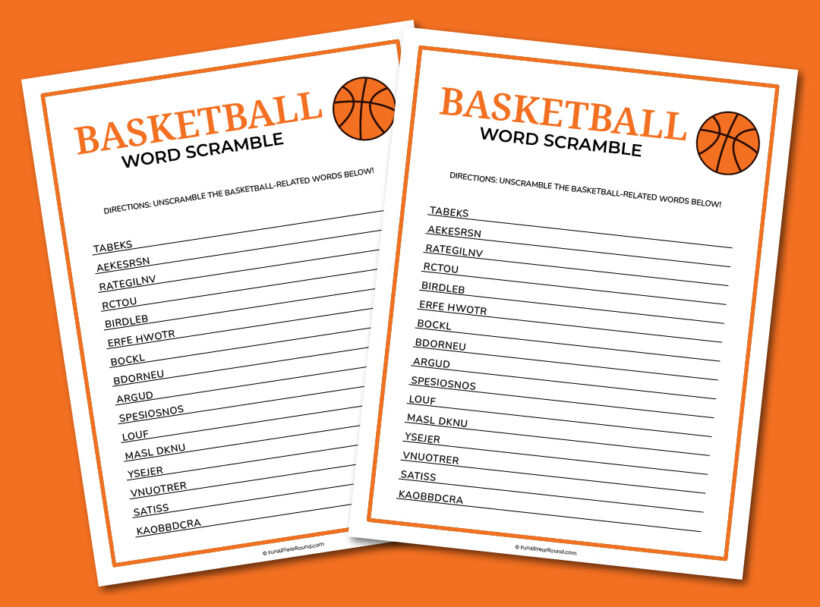 Basketball word scramble - Fun All Year Round