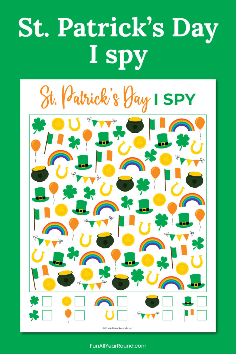 St. Patrick's Day I spy - Fun All Year Round