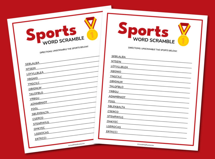 Sports word scramble - Fun All Year Round