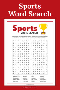Sports word search - Fun All Year Round