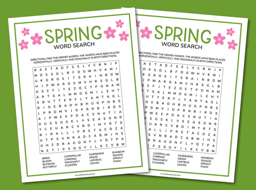 Spring word search - Fun All Year Round