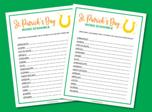 St. Patrick's Day word scramble - Fun All Year Round