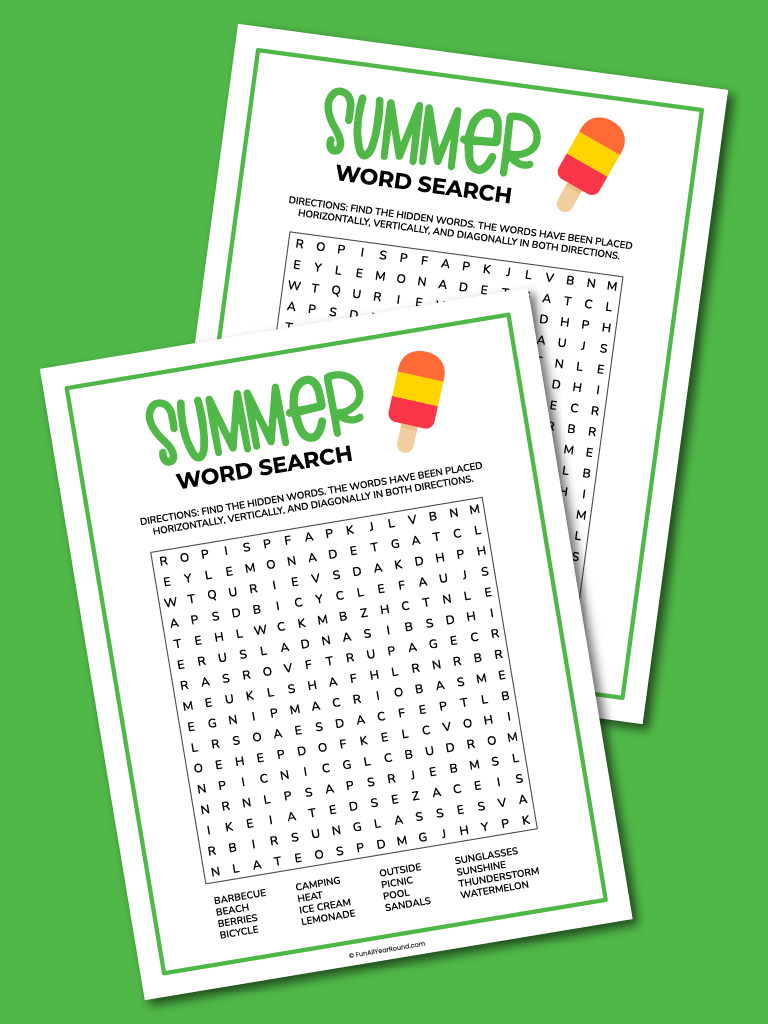 Summer word search - Fun All Year Round