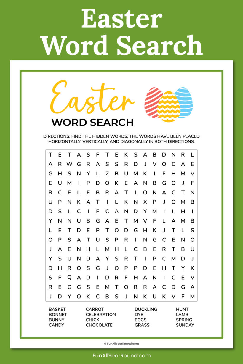 Easter word search - Fun All Year Round