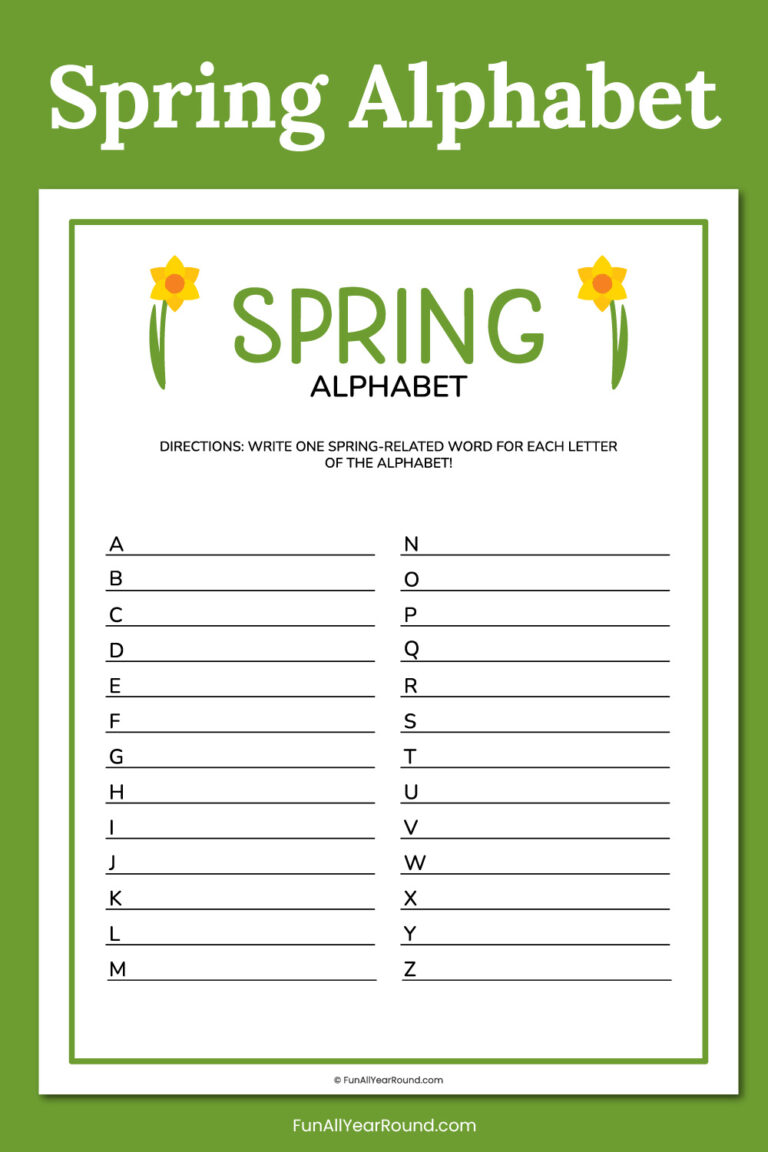 Spring alphabet - Fun All Year Round