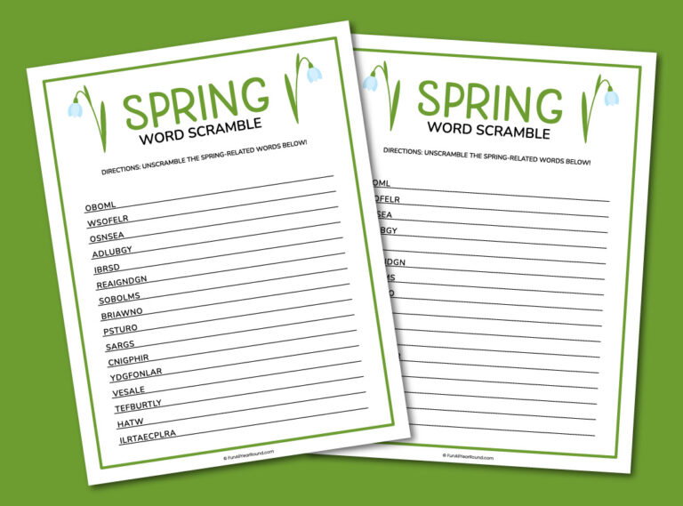 Spring word scramble - Fun All Year Round