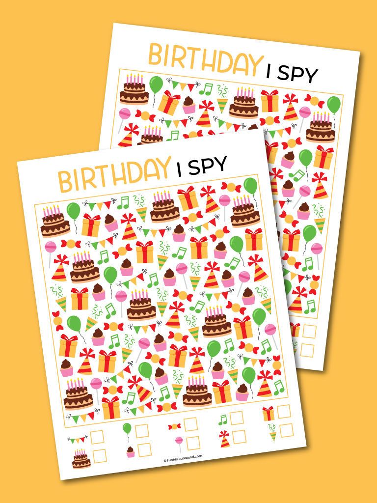 Birthday I spy - Fun All Year Round