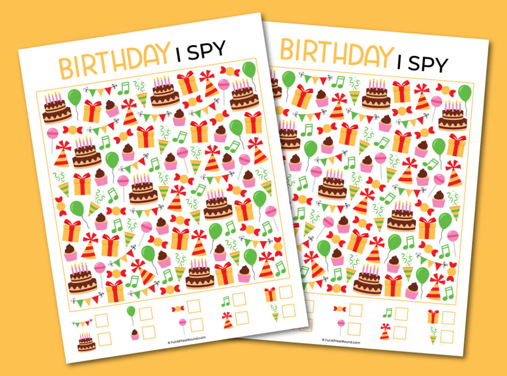 Birthday I spy - Fun All Year Round