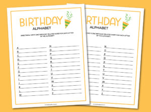 Birthday alphabet - Fun All Year Round