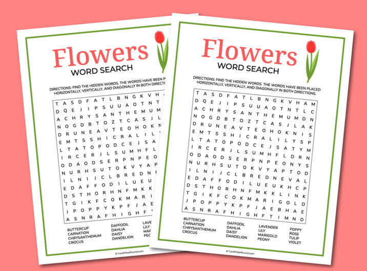 Flowers word search - Fun All Year Round