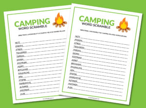 Camping word scramble - Fun All Year Round