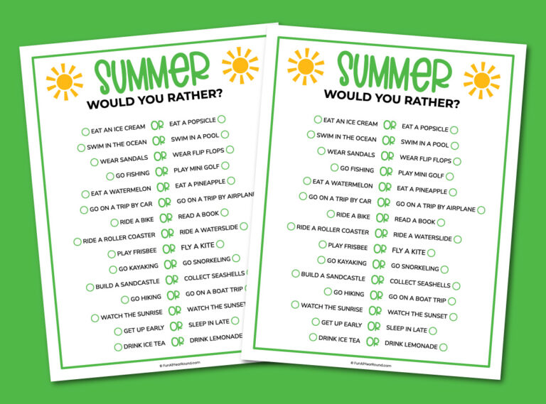 Summer would you rather - Fun All Year Round