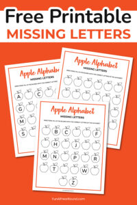 Apple alphabet missing letters worksheets - Fun All Year Round