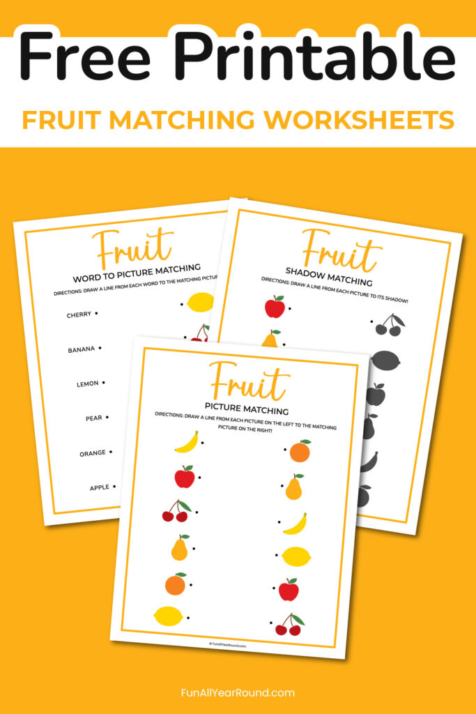 Fruit matching worksheets - Fun All Year Round