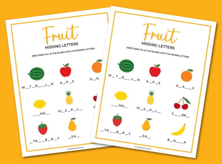 Fruit missing letters - Fun All Year Round