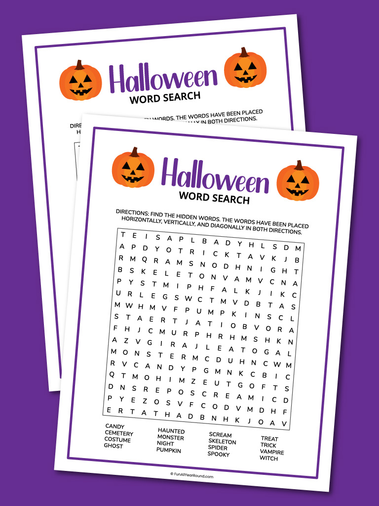 Halloween word search - Fun All Year Round