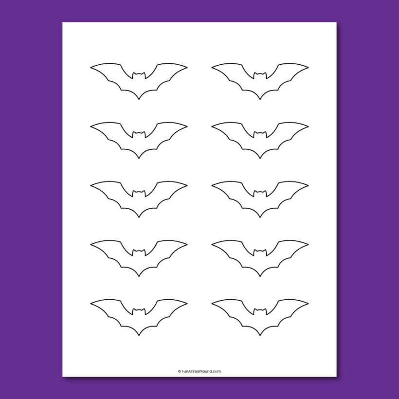 Bat template - Fun All Year Round