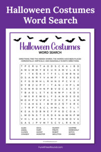 Halloween costumes word search - Fun All Year Round