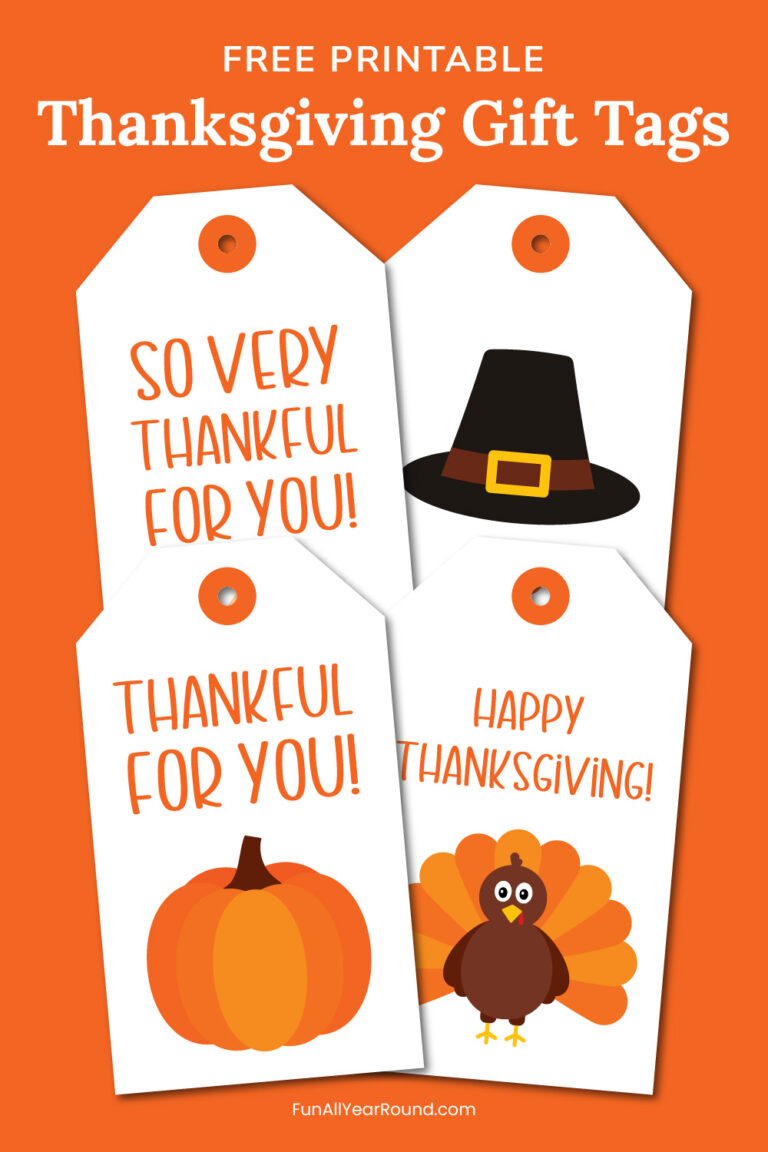 Thanksgiving gift tags - Fun All Year Round