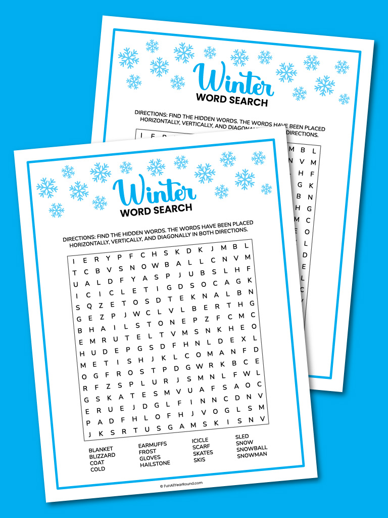 Winter word search - Fun All Year Round