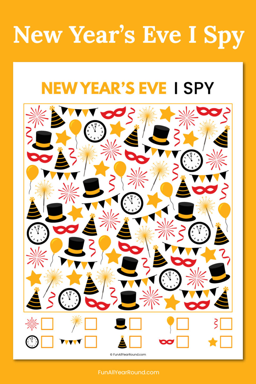 New Year's Eve I spy - Fun All Year Round