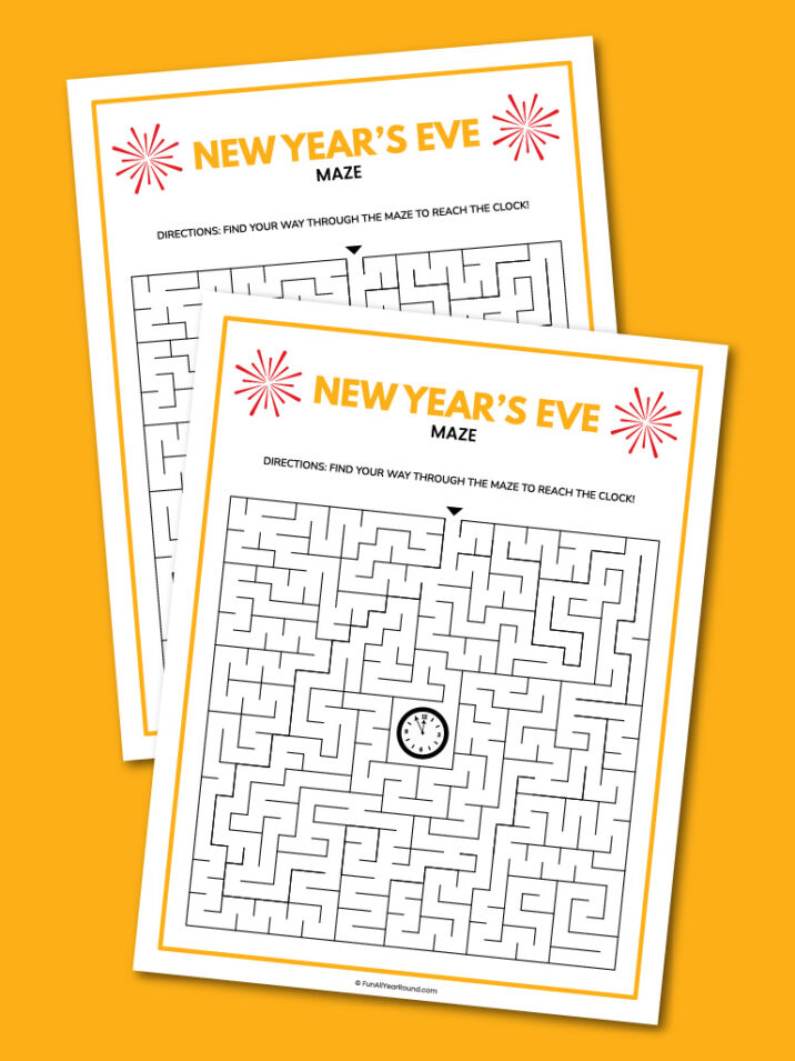New Year's Eve word search - Fun All Year Round