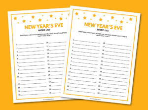 New Year's Eve word list - Fun All Year Round