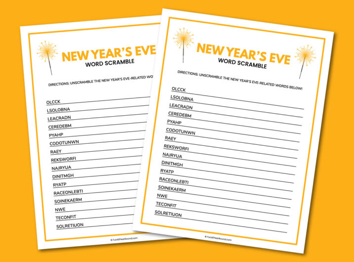 New Year's Eve word scramble - Fun All Year Round