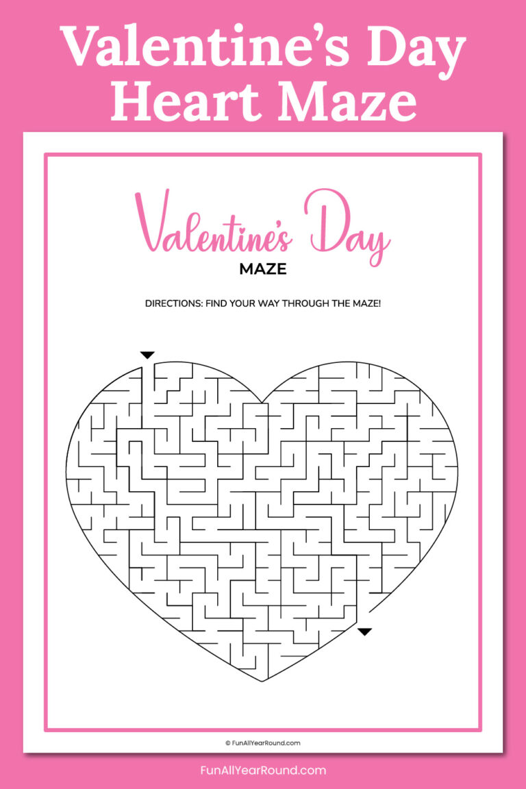 Valentine's Day heart maze - Fun All Year Round