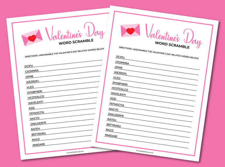 Valentine's Day word scramble - Fun All Year Round