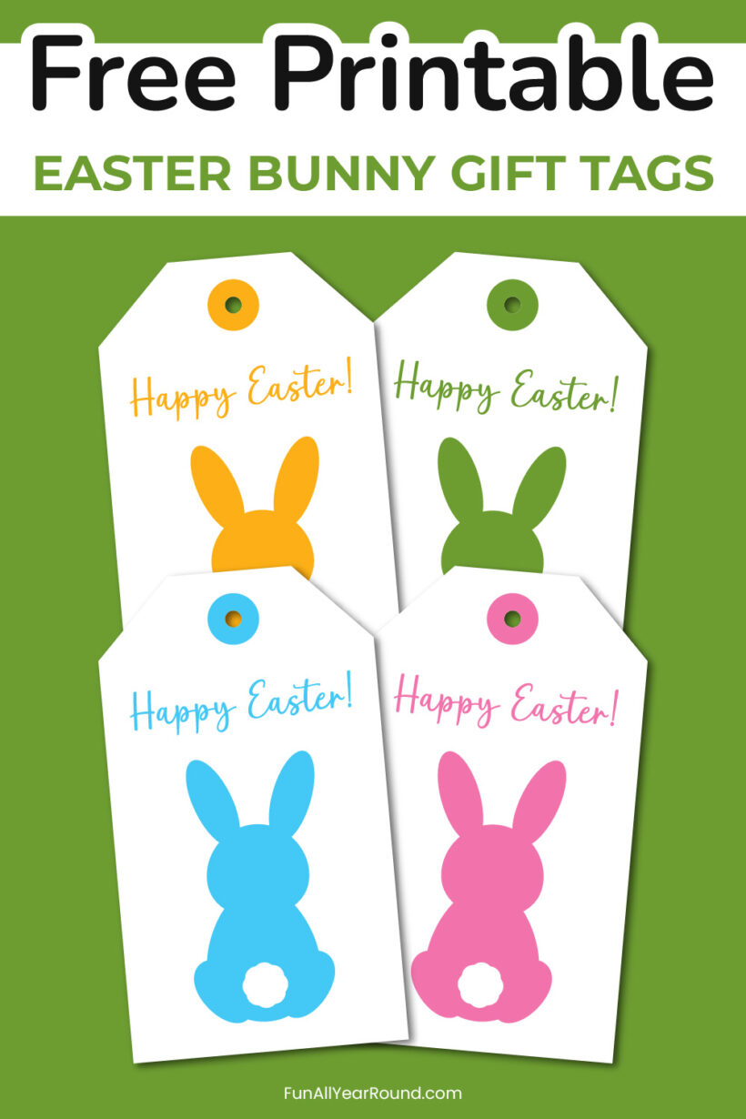 Easter bunny gift tags - Fun All Year Round