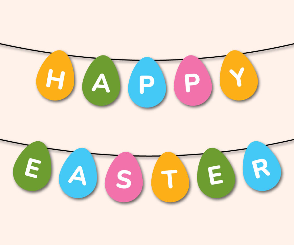 Happy Easter egg garland - Fun All Year Round