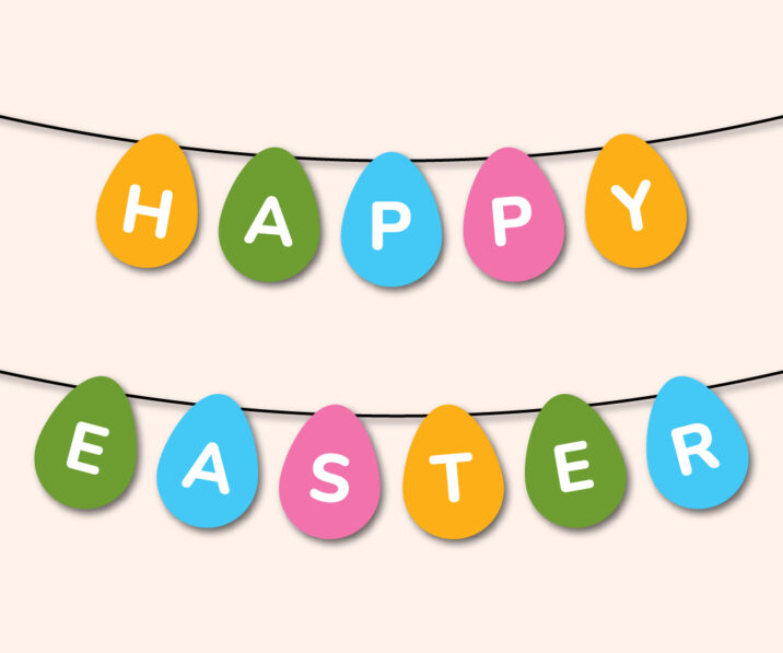 Happy Easter egg garland - Fun All Year Round
