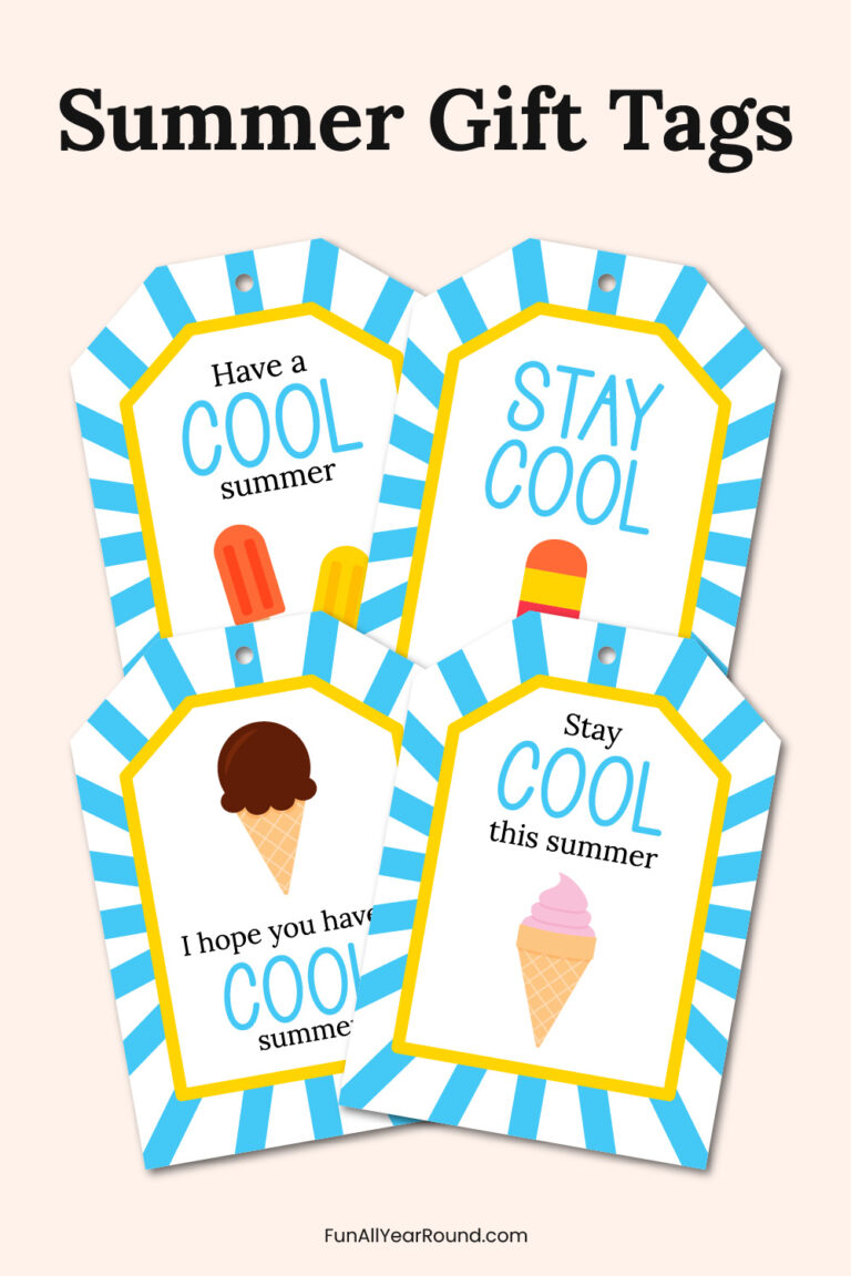 Cool summer gift tags - Fun All Year Round